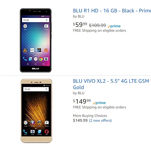 Blu Devices Now Back On Amazon’s Website | Wirefly